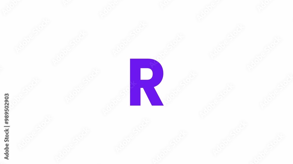R Letter Text Animation. Alpha matte with transparent background 4K resolution. Stock 비디오 ...