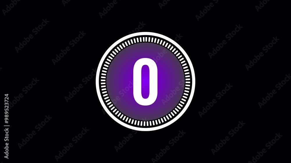 Countdown animation from 5 to 0 sec, counter timer 5 second in 4k. On ...