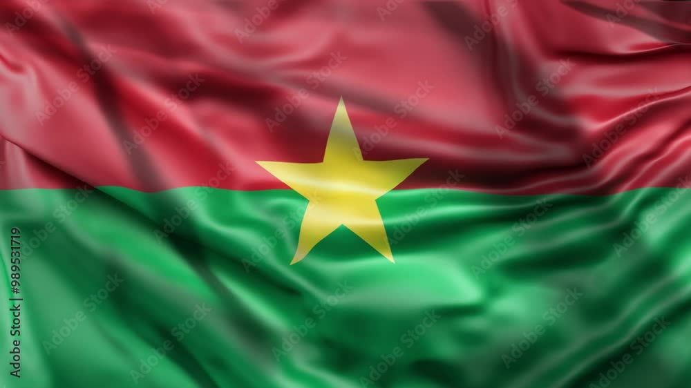 Animated Burkina Faso Flag Banner, Loop Animation the flag of Burkina ...