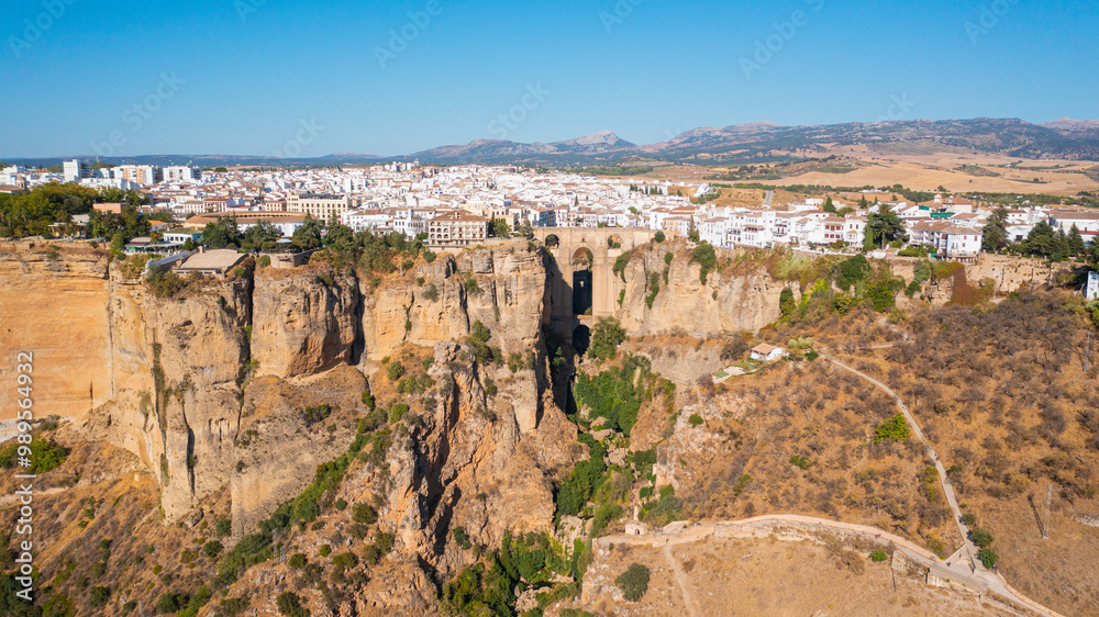 Aerial photo from drone to Puente Nuevo (The New Bridge) over ...