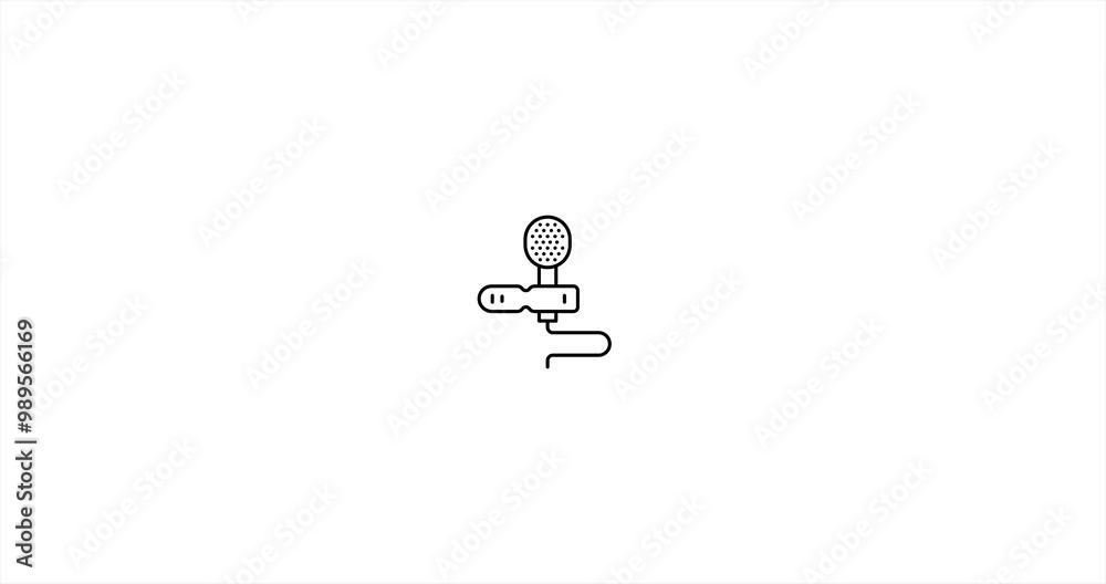 Voice recording podcast mic microphone button icon animation. audio ...