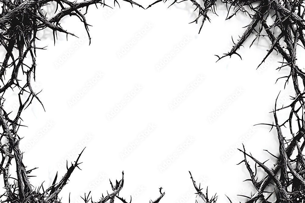 A4 border with gothic styling and thorny details, surrounding a ...