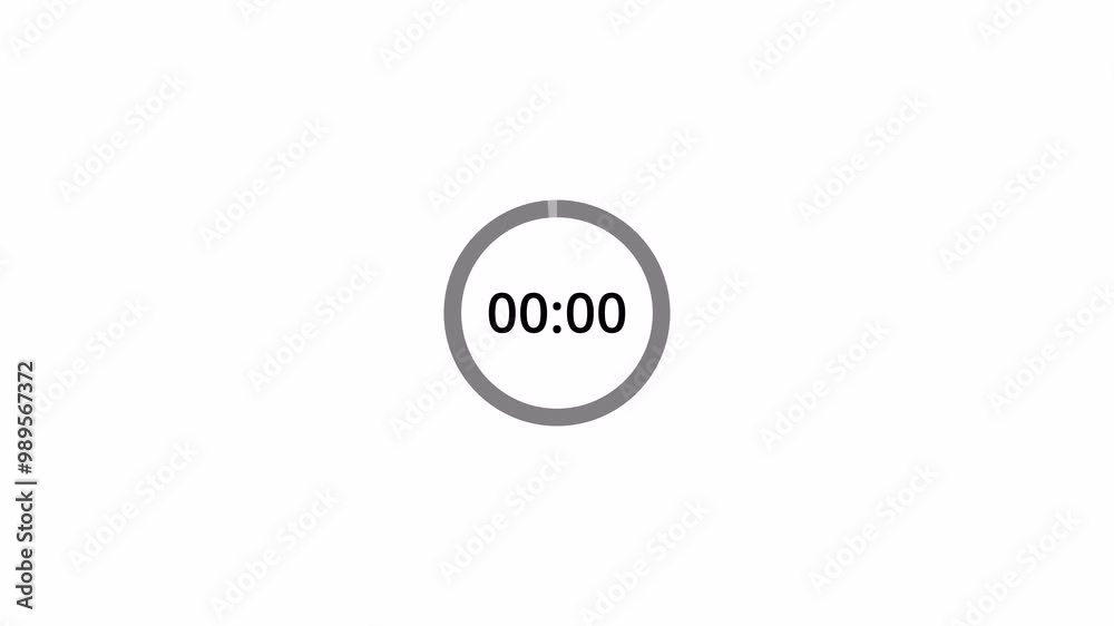 Circle countdown timer animation from five to zero seconds countdown with alpha channel, Circle ...