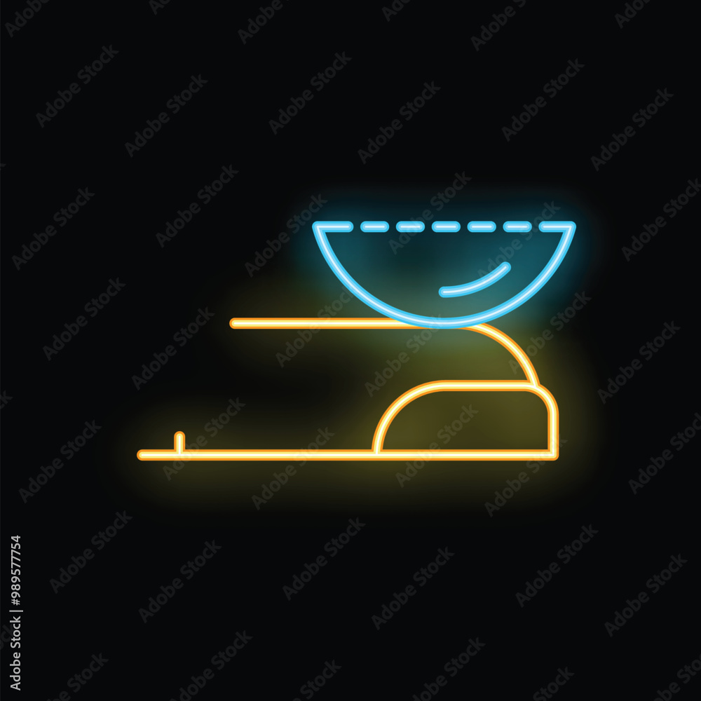 Neon sign representing the gesture of placing a contact lens on the ...