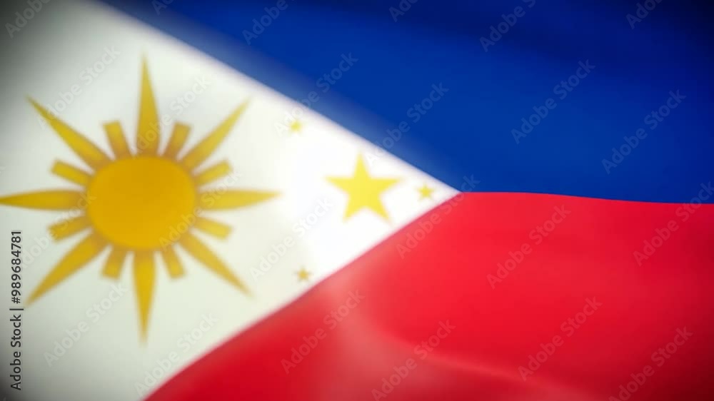 The Philippine flag ripples in the wind, showcasing its vibrant colors ...