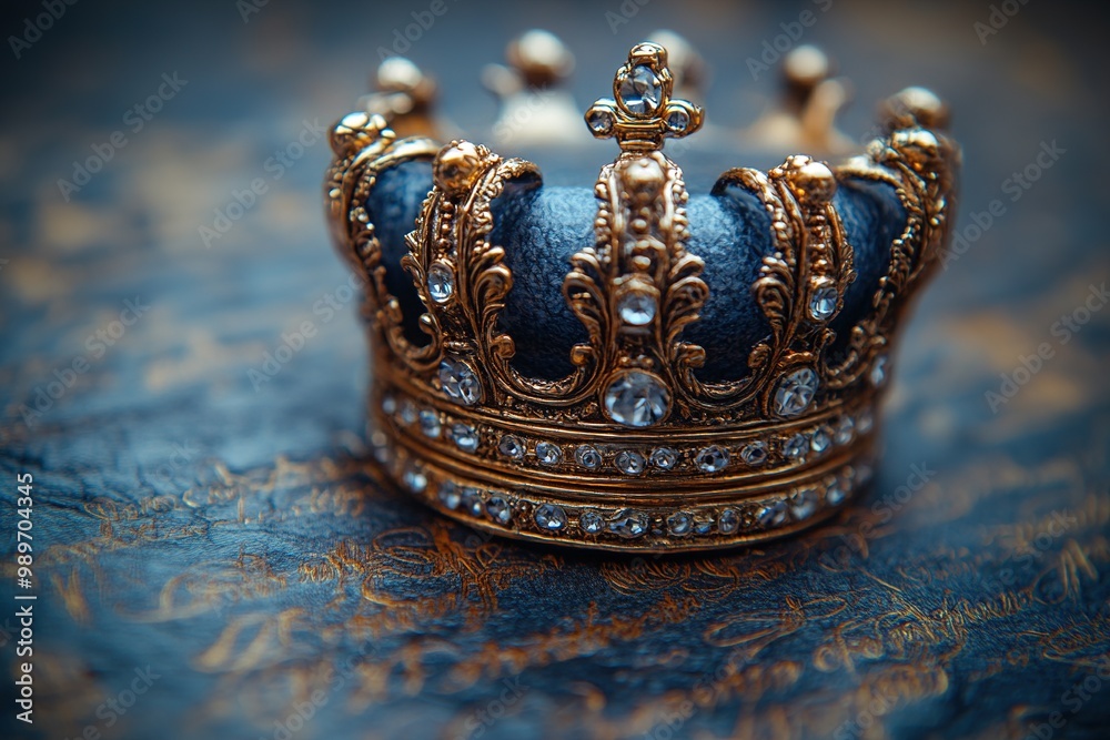 Elegant Crown Font Display on Textured Background in Vibrant and Vivid ...