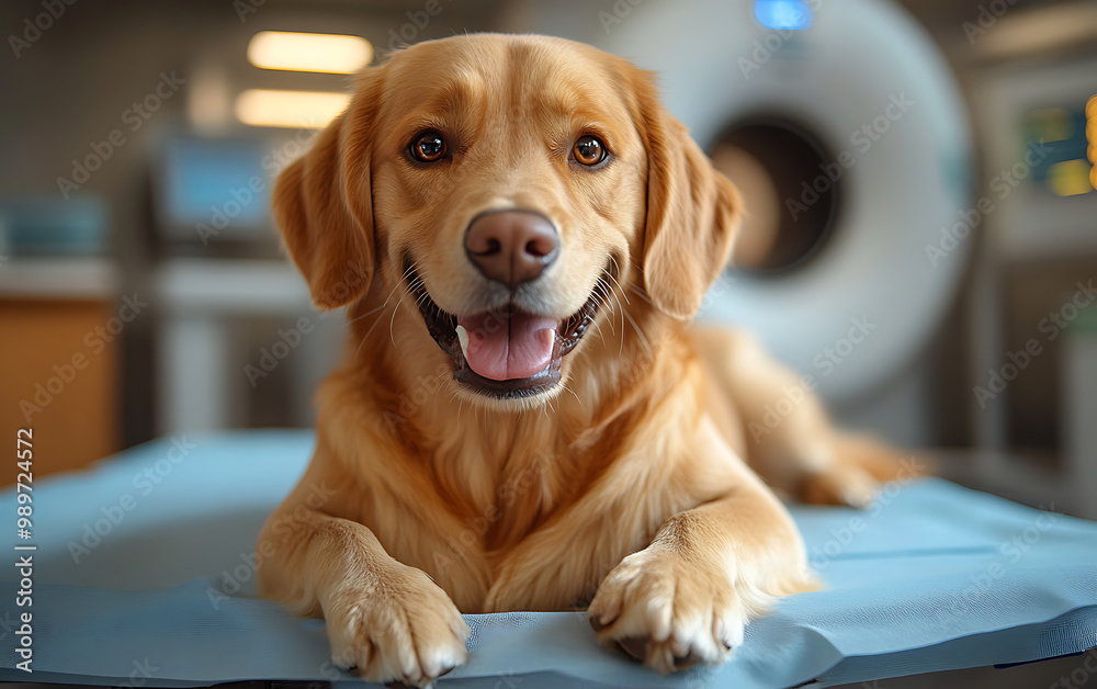 Pet Care: Dog Undergoing MRI in Veterinary Clinic Visual Stock ...