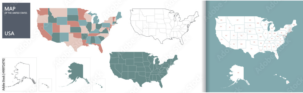 USA map. USA poster map. Infographic design, states, geography ...