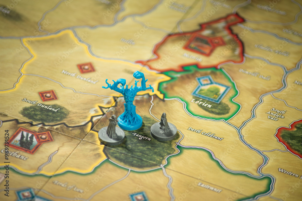 Merry and Pippin meet Treebeard in Fangorn Forest, map representation ...