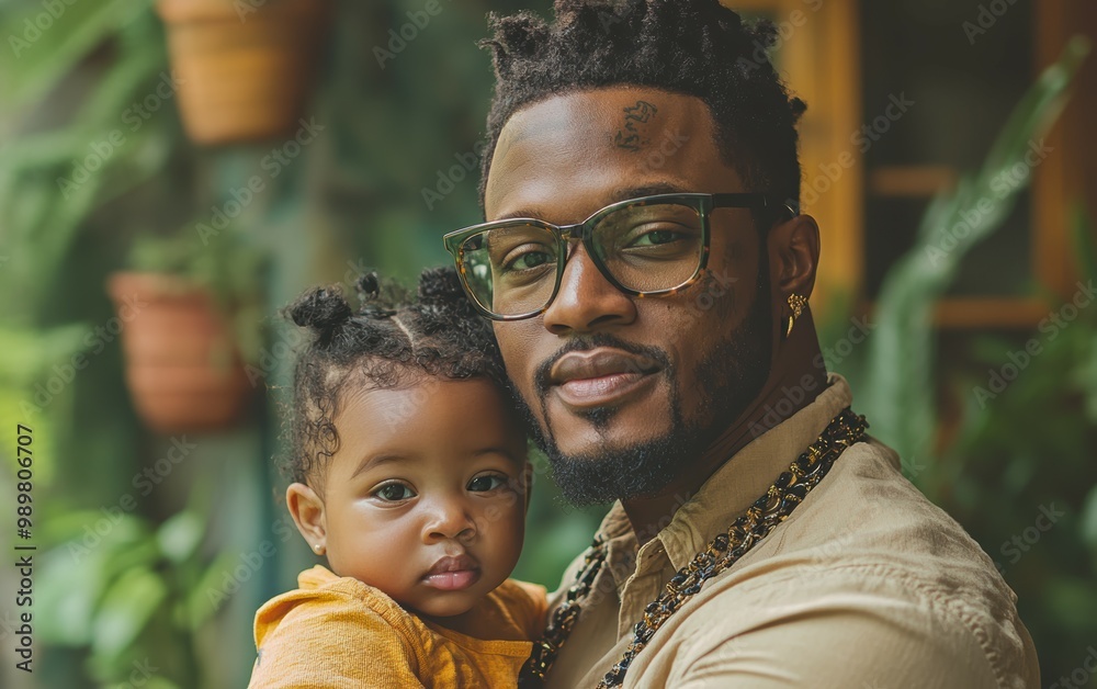 A father's love shines through his weary eyes as he holds his sleeping ...