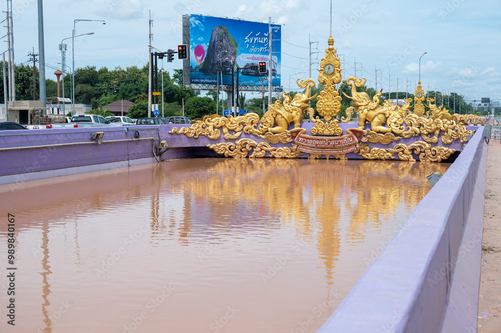 Chiang Rai, Thailand : 16-September-2024 : Water flooded the underpass ...