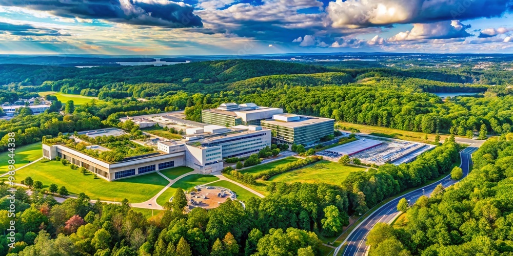Aerial View of the CIA Headquarters in Langley, Virginia Surrounded by ...