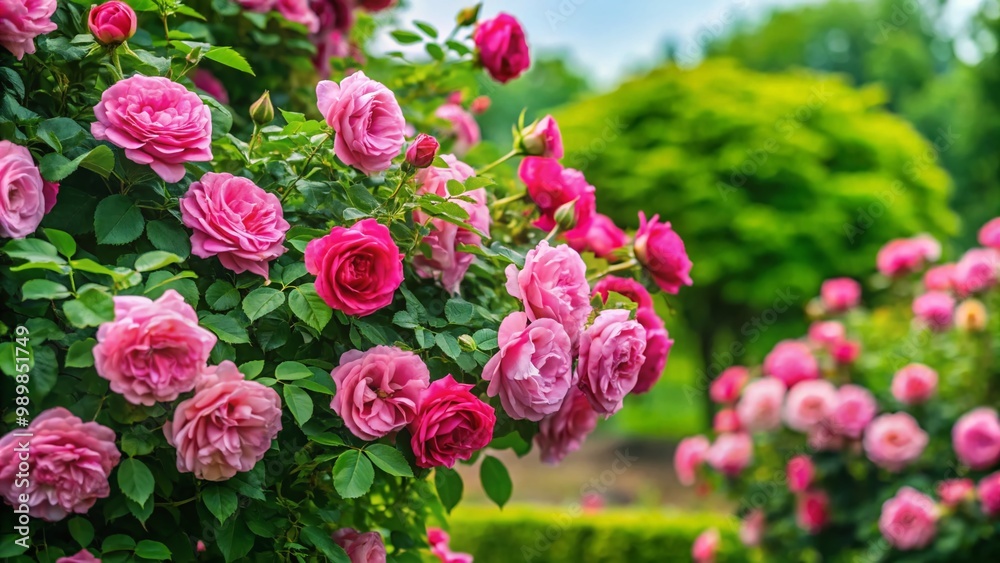 Beautifully Blooming Tea Rose Bush in Garden Setting Showcasing ...