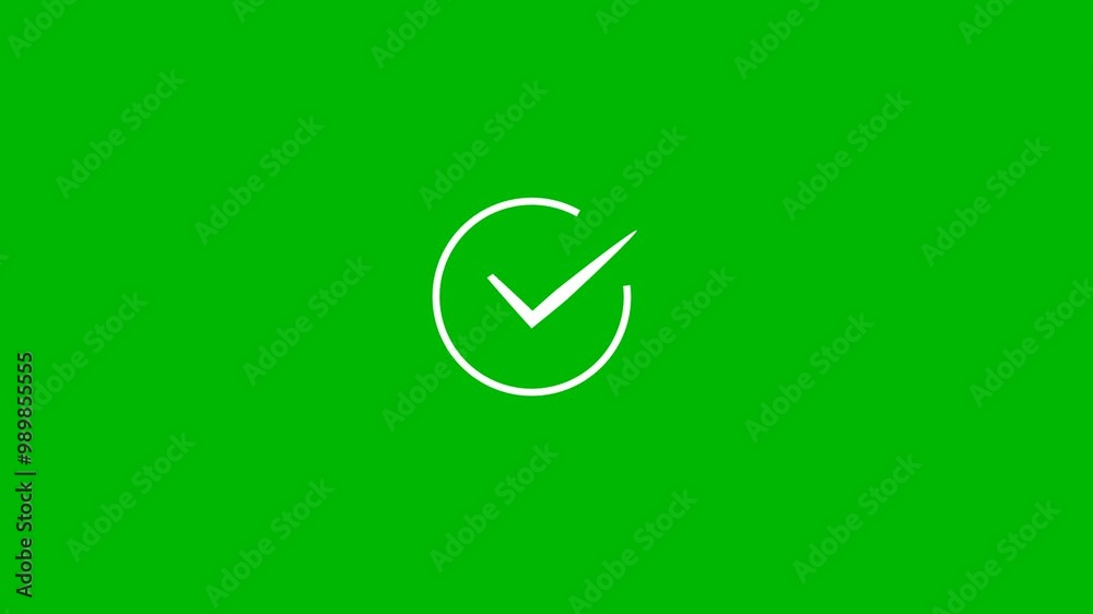 Tick Check mark icon animation Success correct approved animation in 4K ...