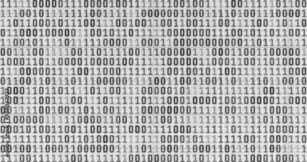 Programming, binary code and pattern for digital cyberspace on white background. Network ...