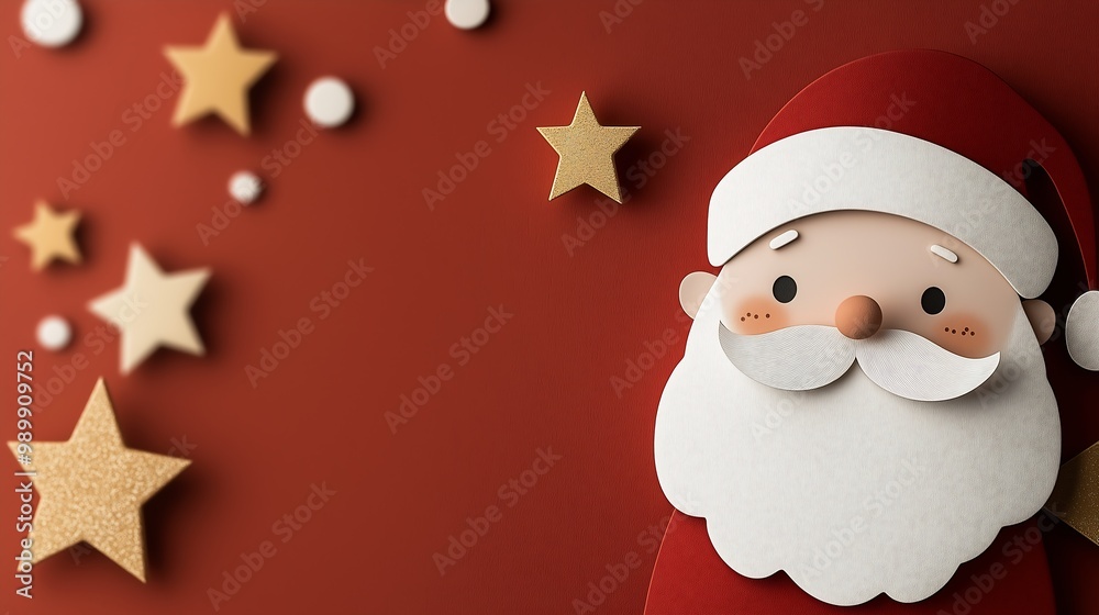 paper cut claus star wall volumetric diffuse shading young super color ...