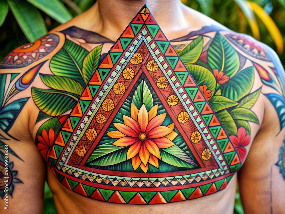 Intricate Hawaiian Triangle Tattoo Design Featuring Symbolism and ...