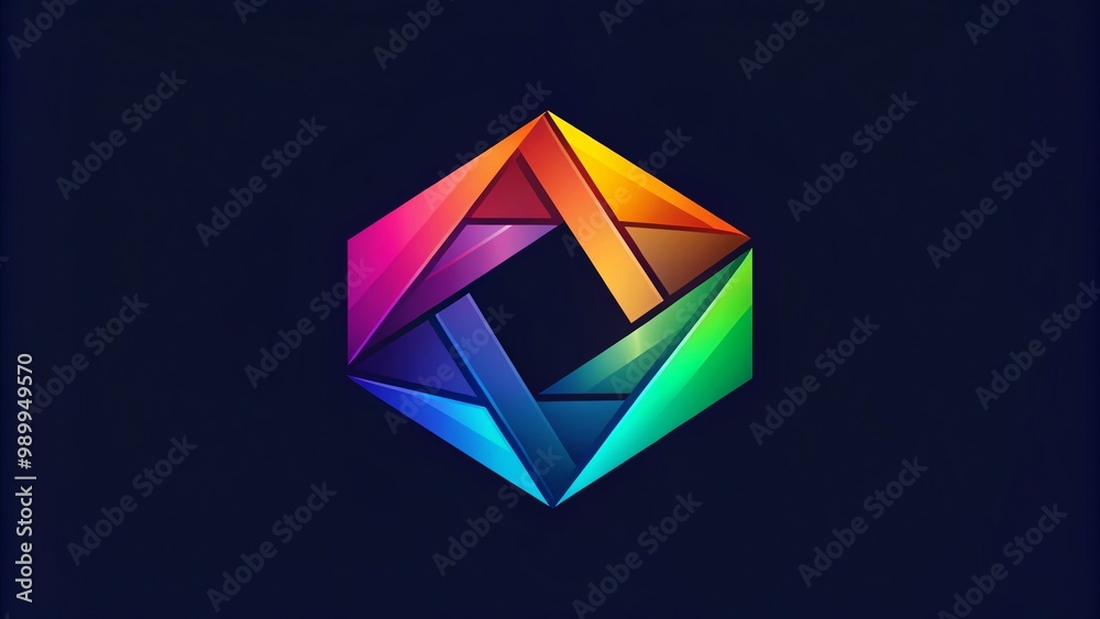 Modern geometric angle logo design in vibrant colors with clean lines ...