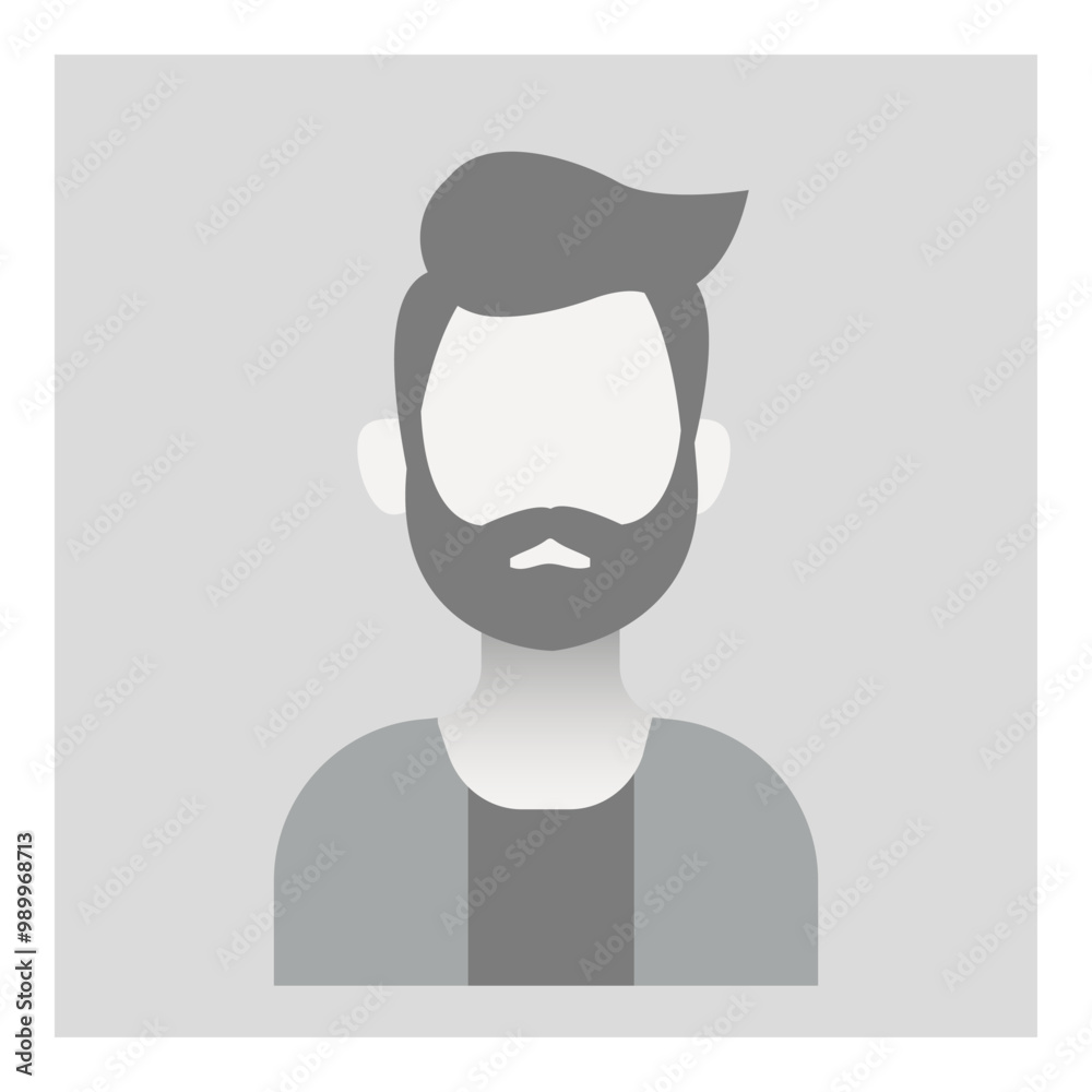 Faceless user flat avatar, profile placeholder, anonymous user male, no ...