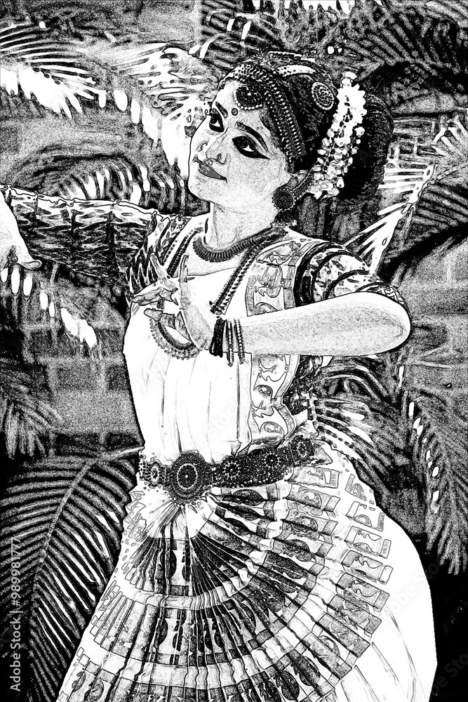 Digital Art - Mohiniyattam is an Indian classical dance form that ...