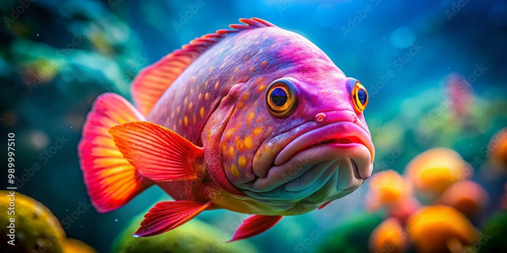 Unique Blob Fish Face with Quirky Expression Underwater in Natural ...