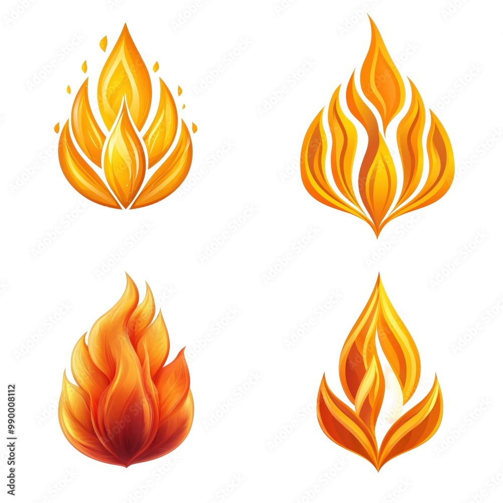 Dynamic Stylized Flame Representing Ravana's Effigy Burning During ...