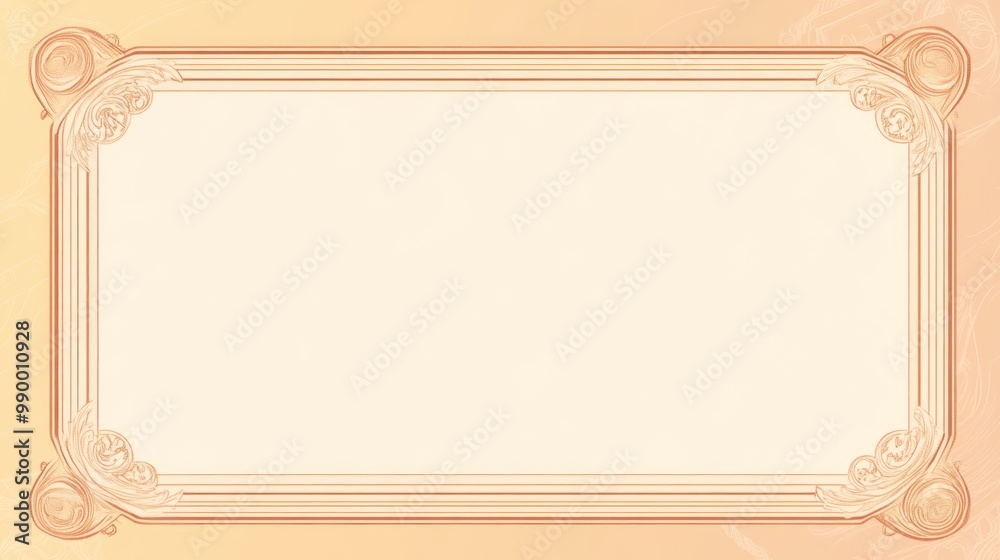 A blank certificate background with a warm peach gradient, accented by ...