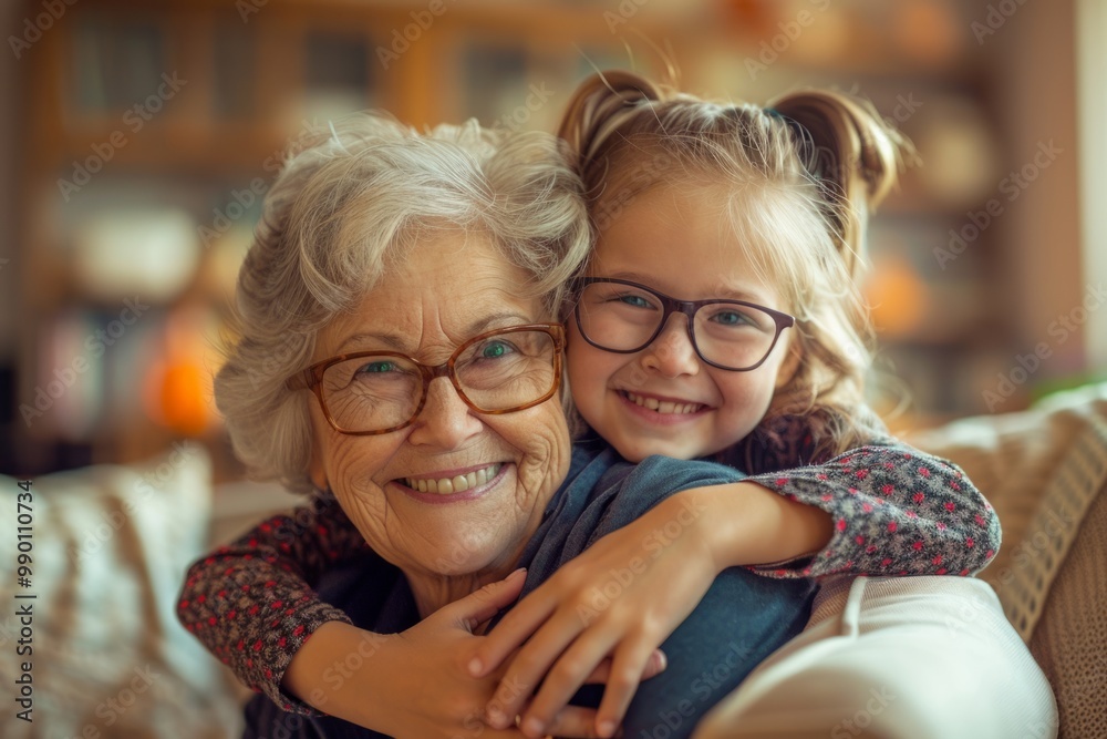 A heartwarming moment between a grandmother and her granddaughter. They ...