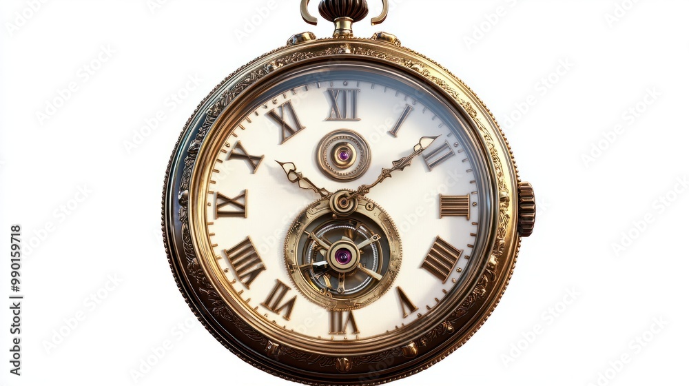 Vintage glossy watch countdown hours and minutes. Isolated design ...