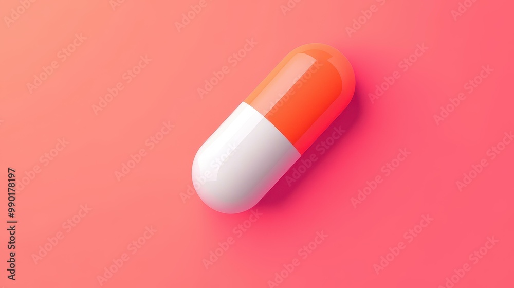 Vibrant 3D pill render with playful textures, ideal for modern medical ...