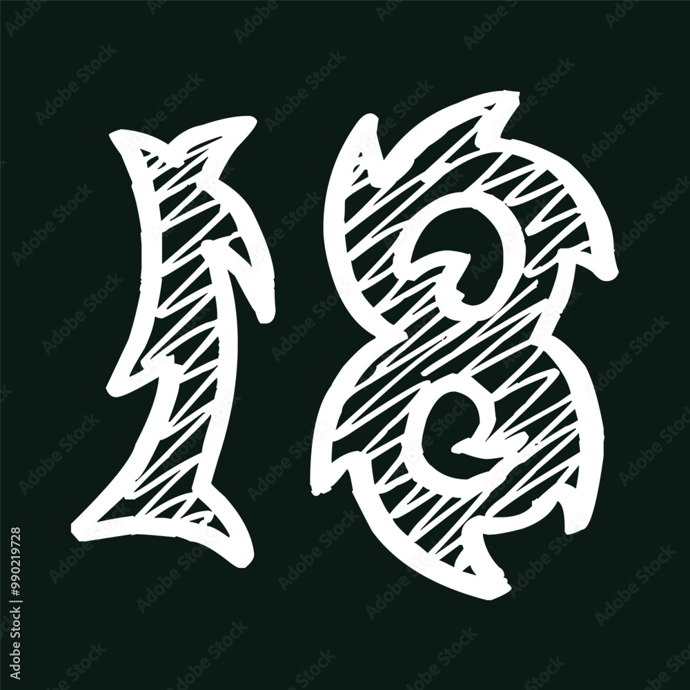 18 Classic Vintage Sport Jersey Uniform numbers in black with a black ...