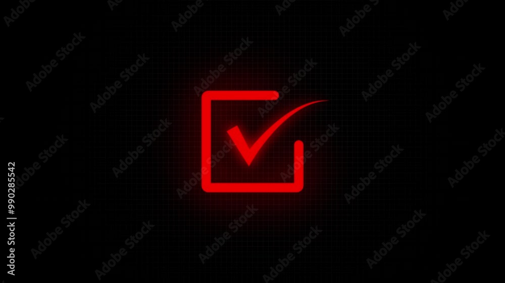 Animated flat voting icon with simple animation black background. Check ...