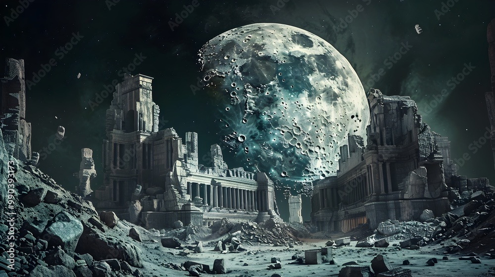 Majestic Lunar Temple A Mystical Architectural Relic on the Moon s ...