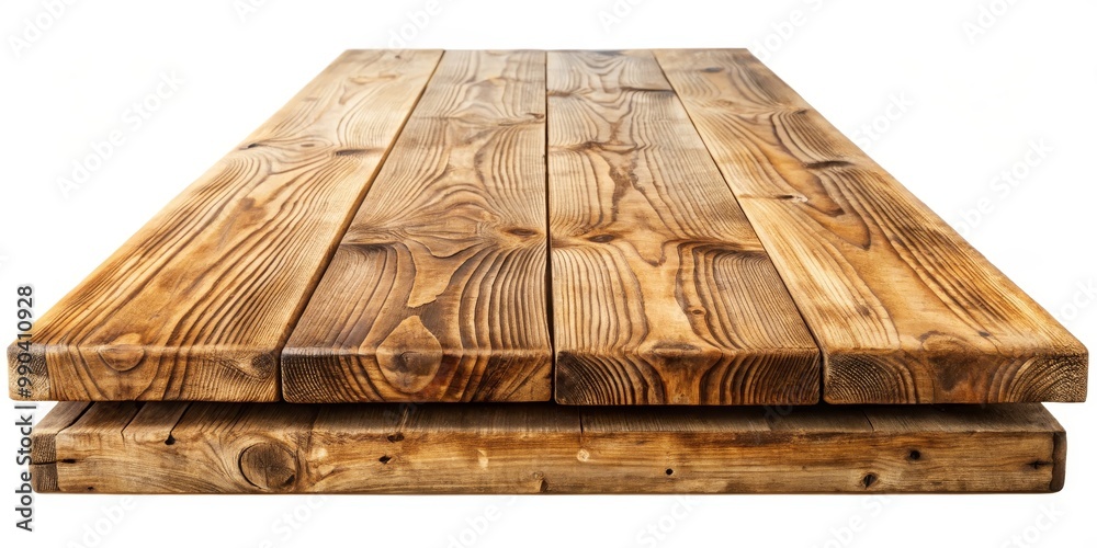 Rustic Wooden Plank Tabletop - Two Layer Construction, Closeup View ...