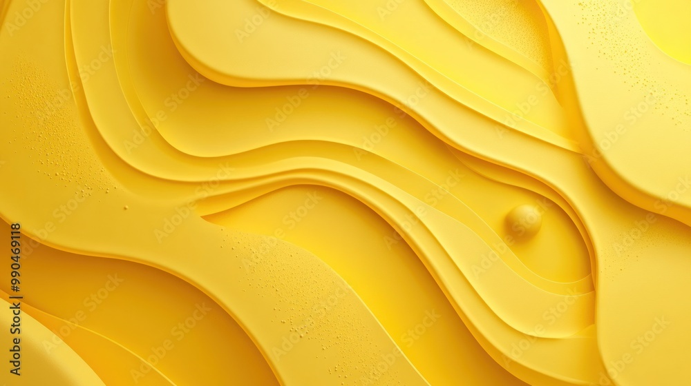A modern yellow graphic background with abstract, layered shapes and ...