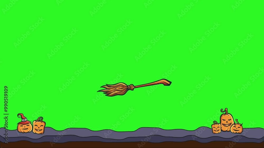 An isolated moving Halloween background animation on the green screen ...
