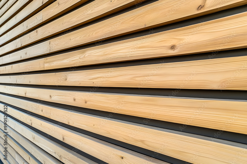The modern plank surface features wooden panels for walls, vertical ...