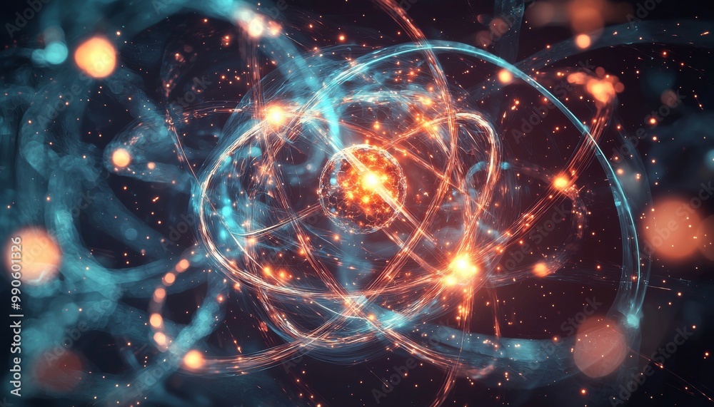 Quantum Atomic Structure Visualization With Electrons Orbiting A