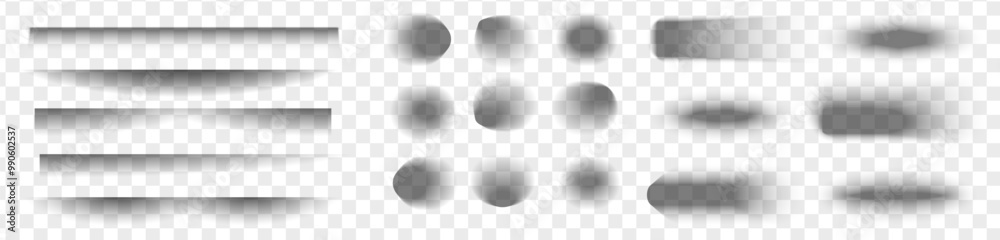 Square and rectangle box shadow effects. Realistic overlay and ...