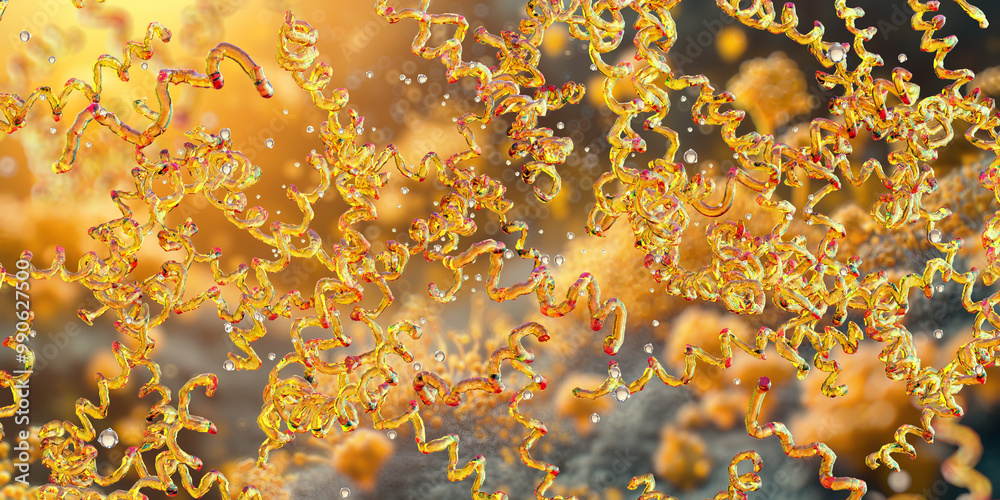 Borrelia bacteria, Lyme disease, tick-borne illness. 3D medical ...