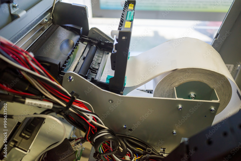 replacement of the receipt thermal tape in the receipt thermal printer ...