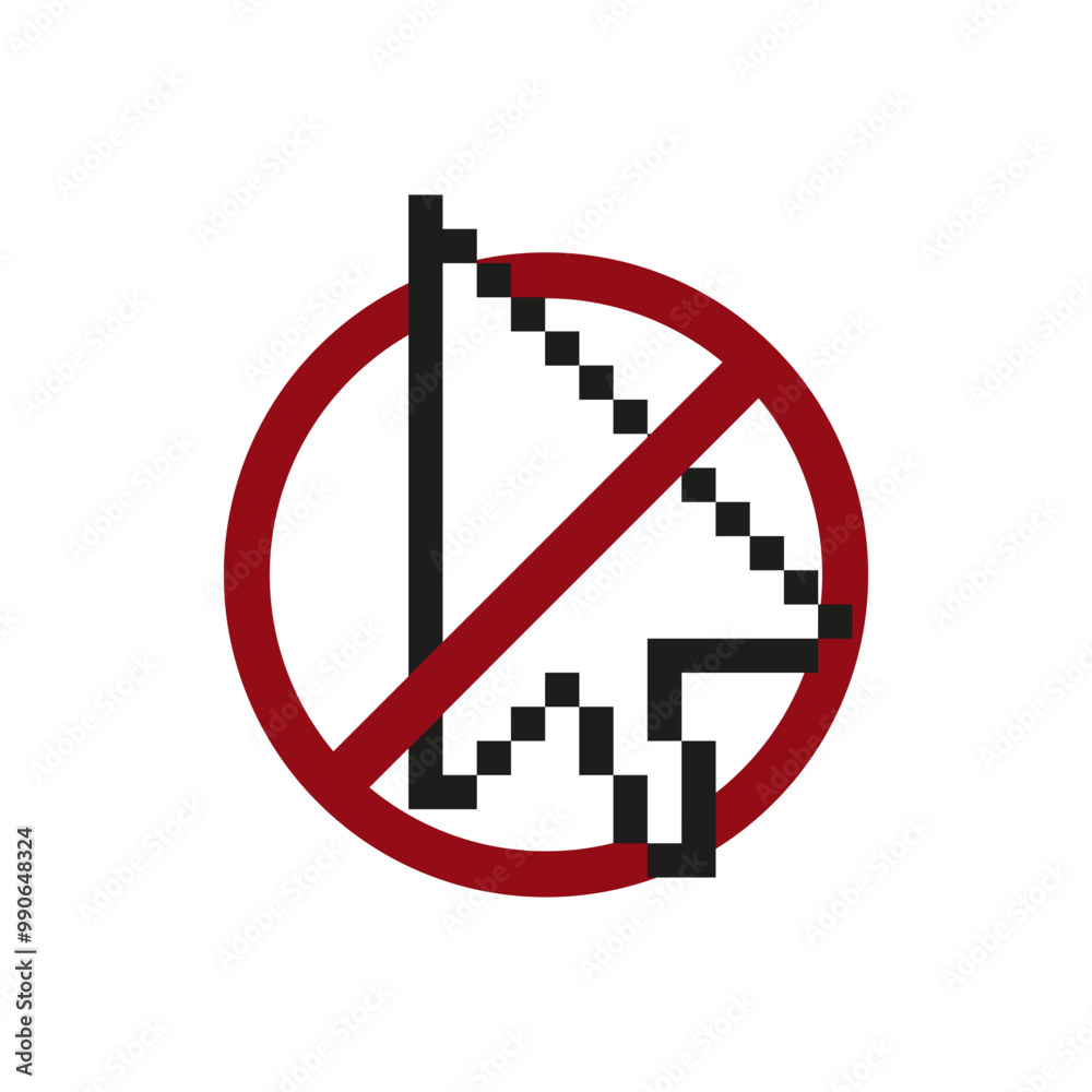 Ban click icon. Forbidden icon sign. Restricted symbol of cursor and ...