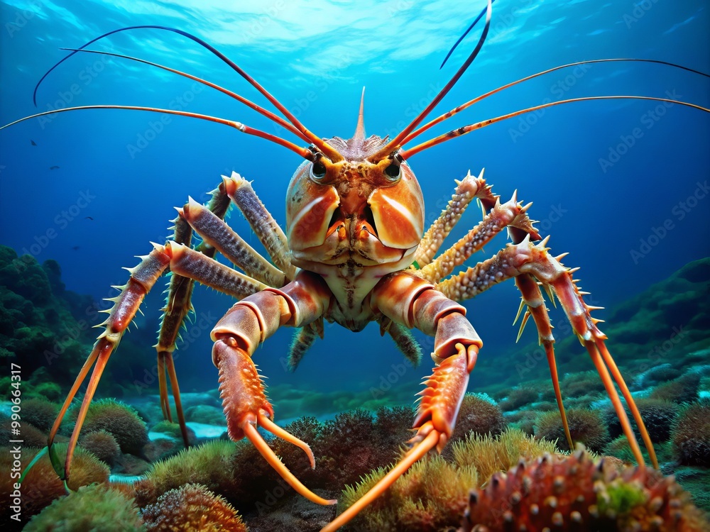 A colossal ocean dweller, this monstrous crustacean sports a segmented ...