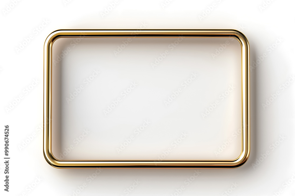 Sleek golden rectangular frame with rounded edges, ideal for minimalist ...