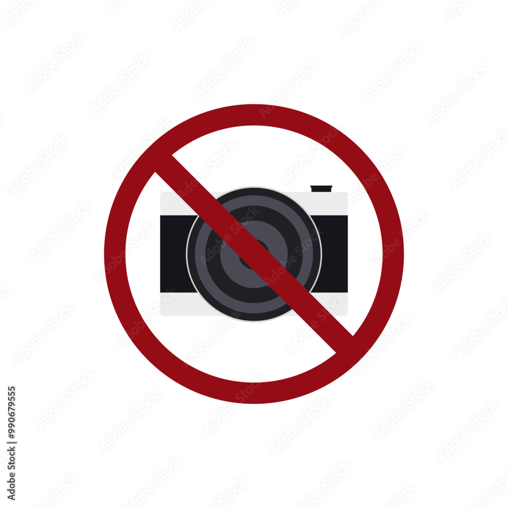 Ban camera icon. Forbidden icon sign. Restricted symbol of photo and ...
