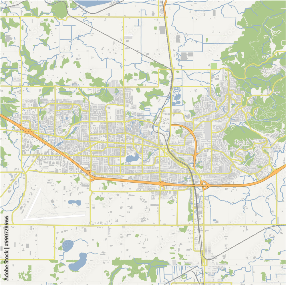Map of Abbotsford in Canada in a normal road map style. Contains ...