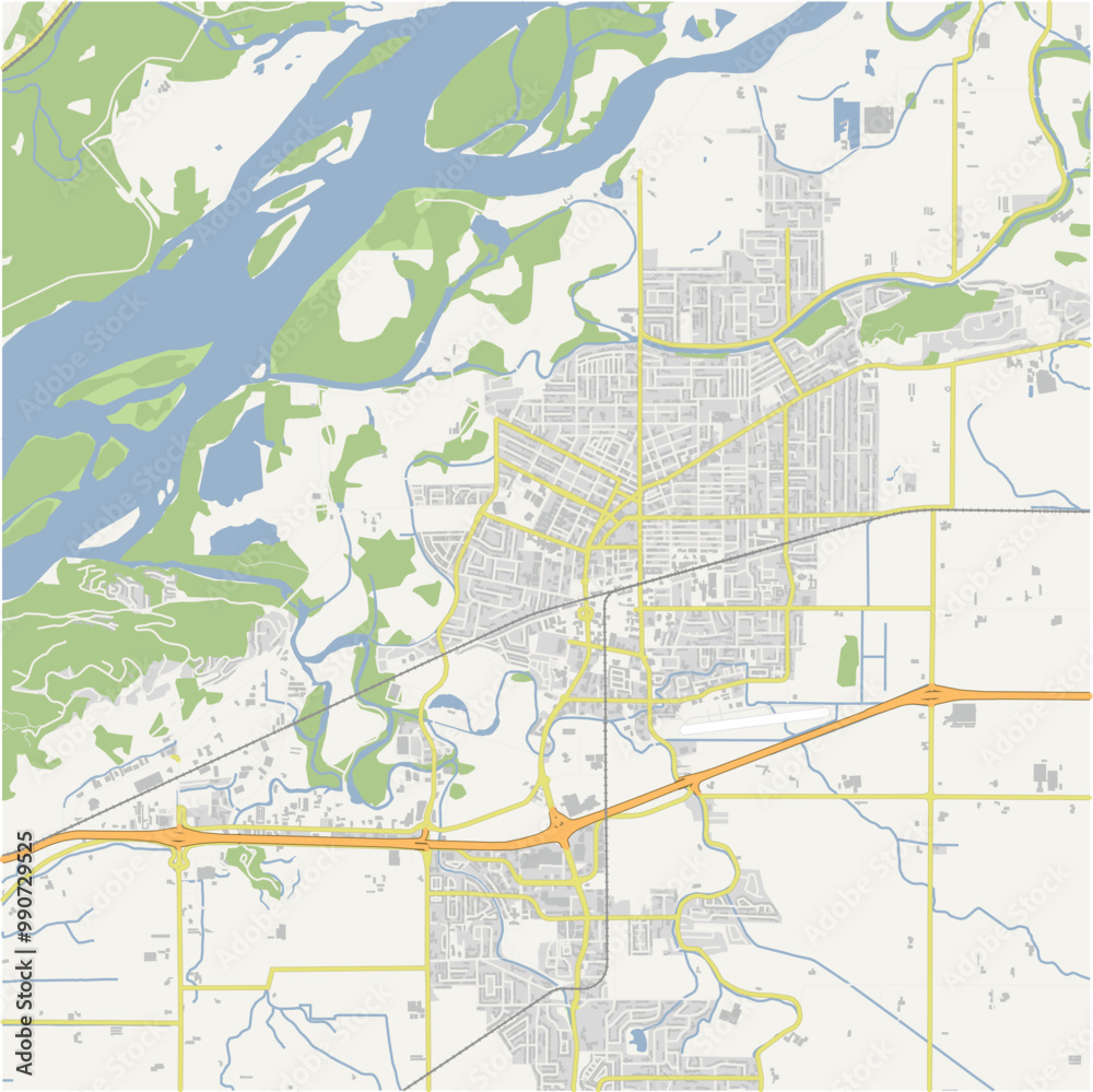 Map of Chilliwack in Canada in a normal road map style. Contains ...