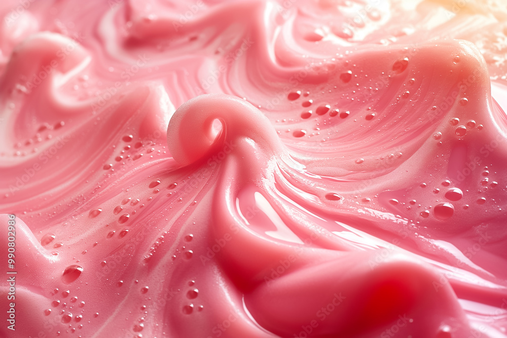 The soft pink swirl texture features bubbly details and flowing ...