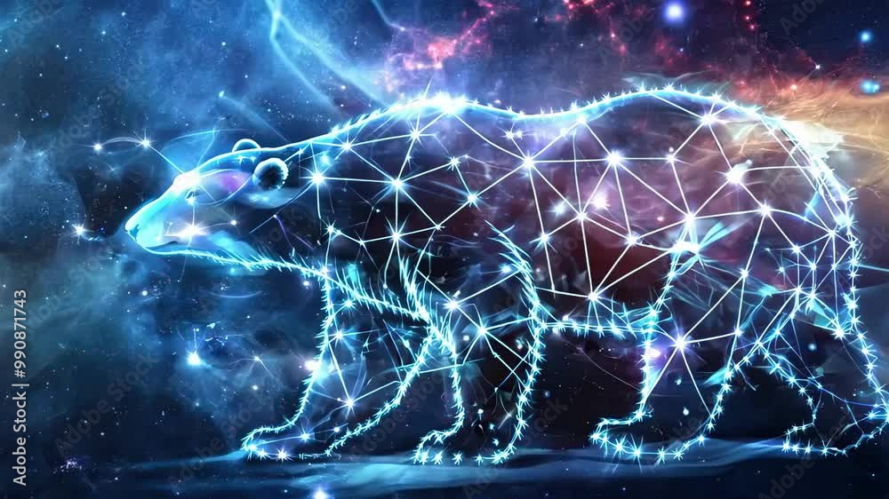 Ursa Major constellation, artistic depiction of a bear created from ...