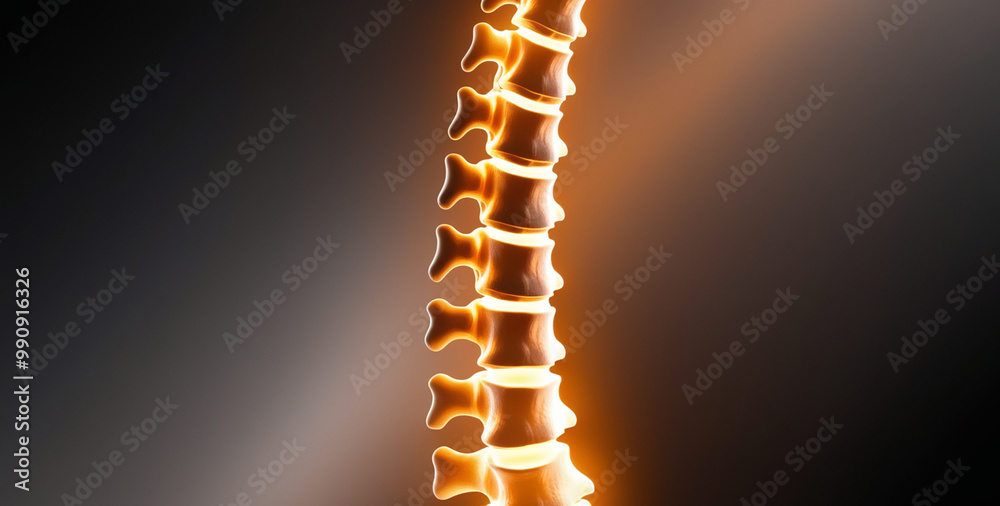 The spinal column, a series of interconnected vertebrae, forms the ...